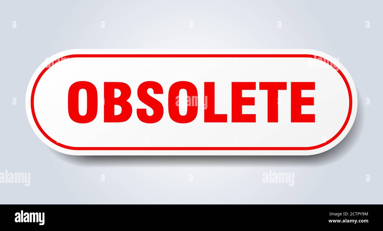 obsolete sign. rounded isolated sticker. white button Stock Vector ...