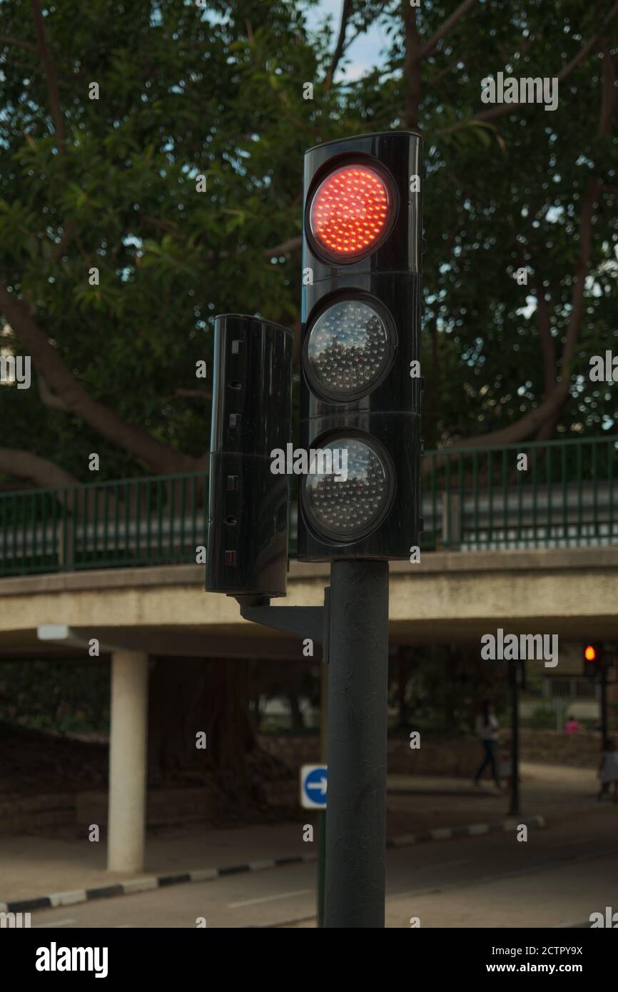 working traffic light in the Park Stock Photo - Alamy
