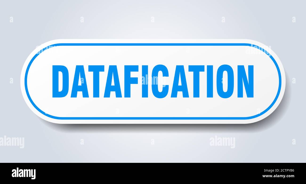 datafication sign. rounded isolated sticker. white button Stock Vector ...