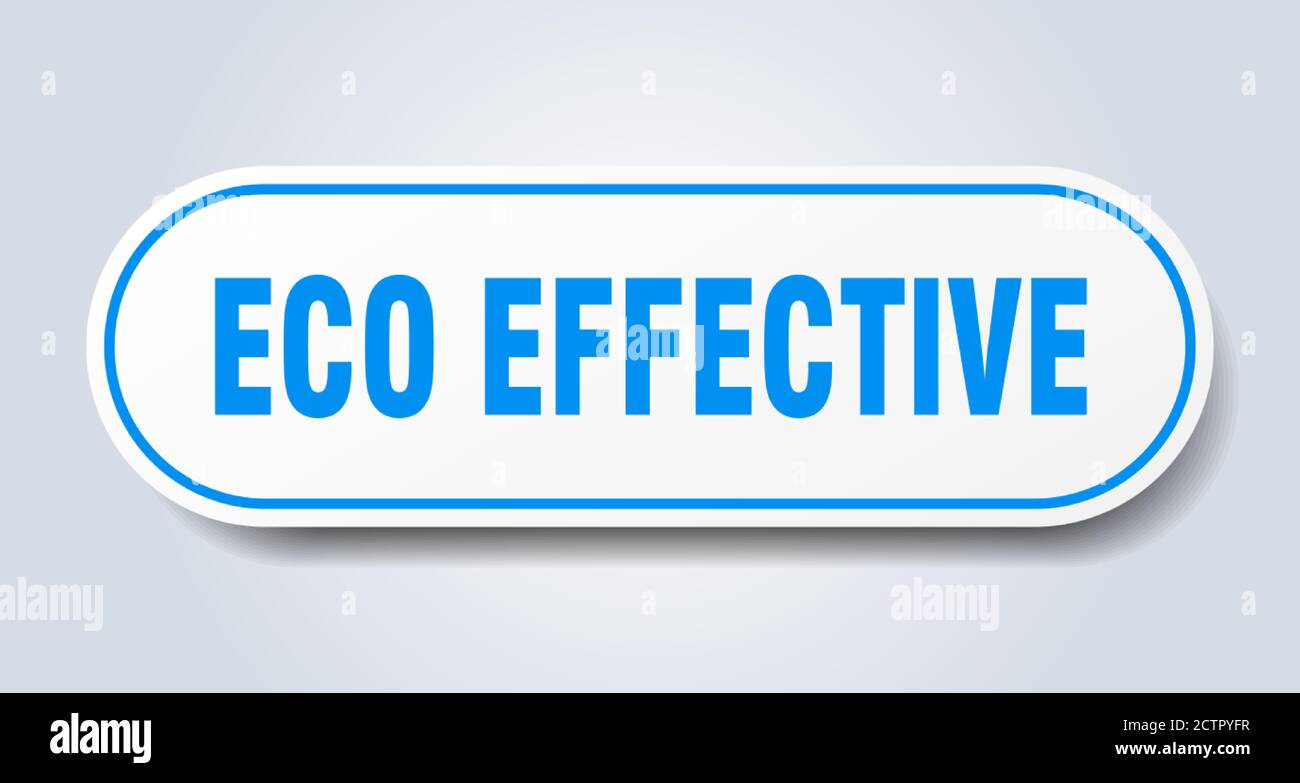 eco effective sign. rounded isolated sticker. white button Stock Vector ...