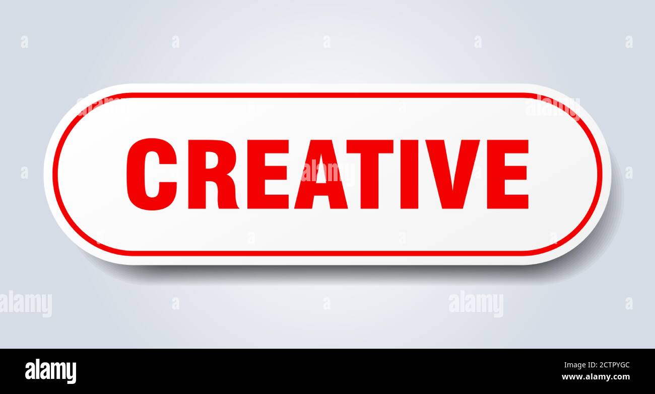 creative sign. rounded isolated sticker. white button Stock Vector ...