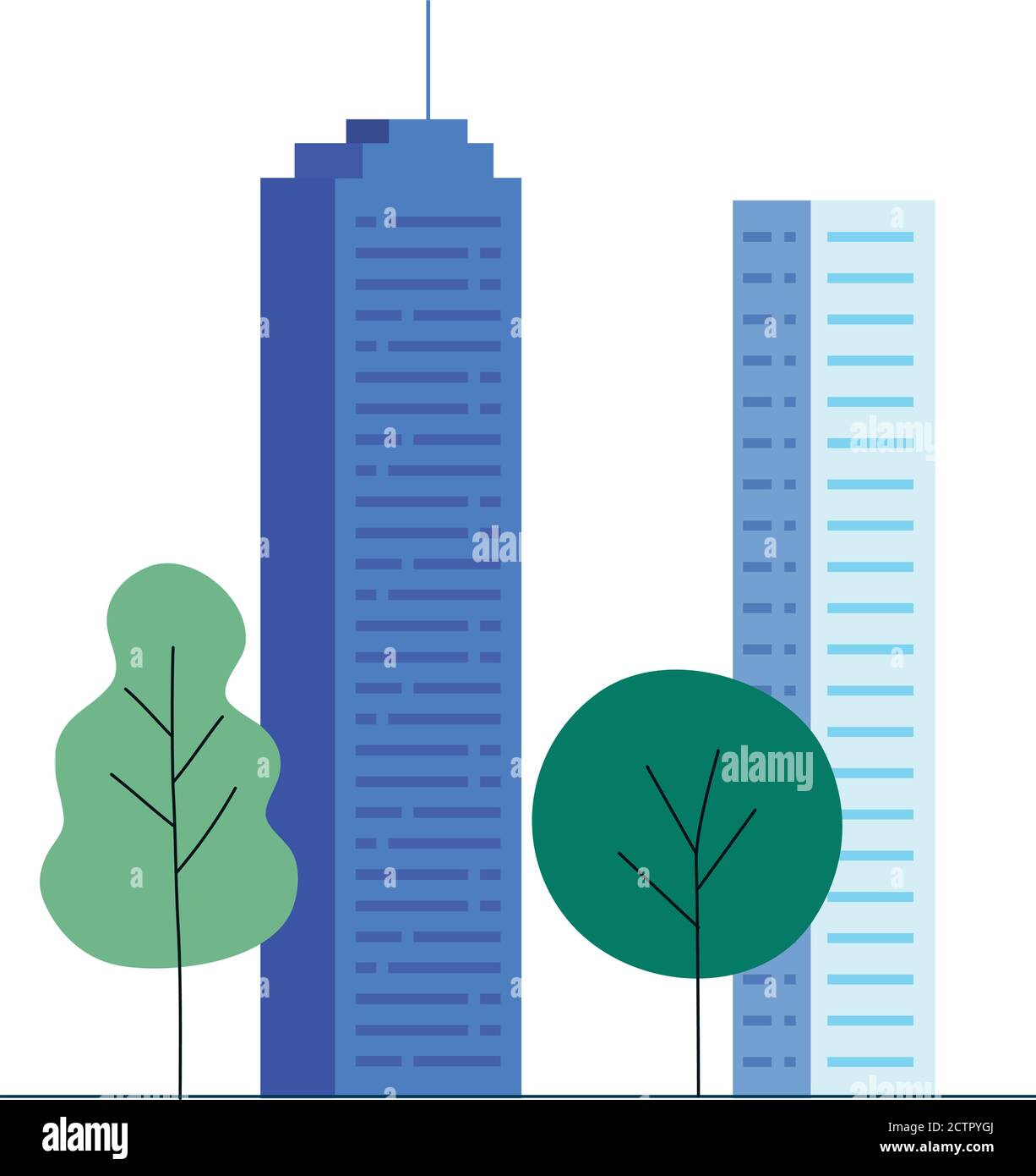 city buildings with trees vector design Stock Vector Image & Art - Alamy