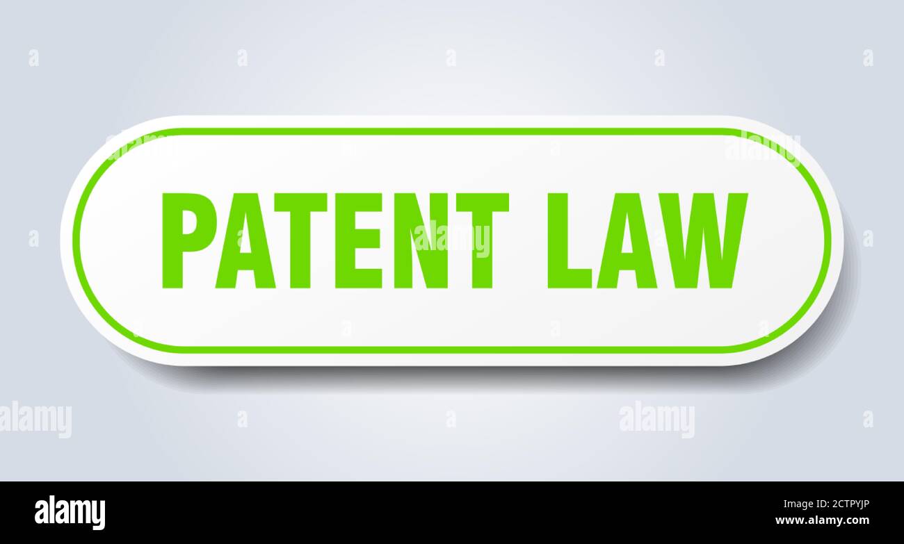 patent law sign. rounded isolated sticker. white button Stock Vector ...