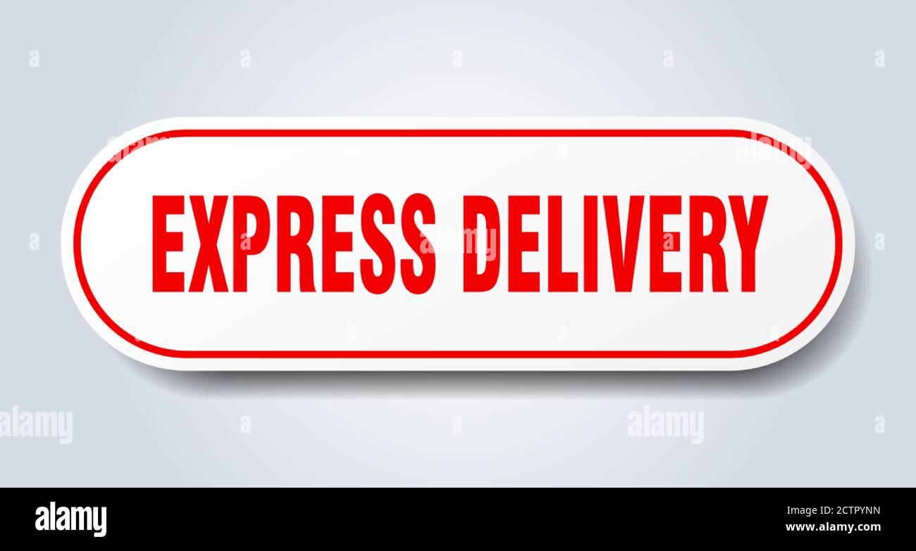express delivery sign. rounded isolated sticker. white button Stock ...