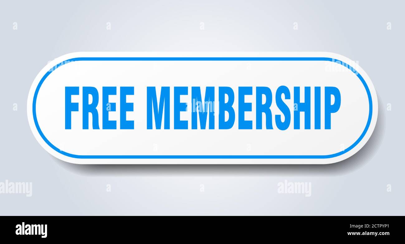 free membership sign. rounded isolated sticker. white button Stock ...