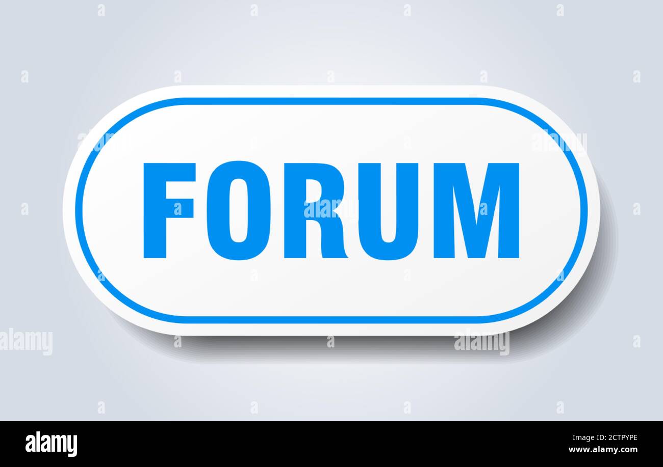 forum sign. rounded isolated sticker. white button Stock Vector Image ...