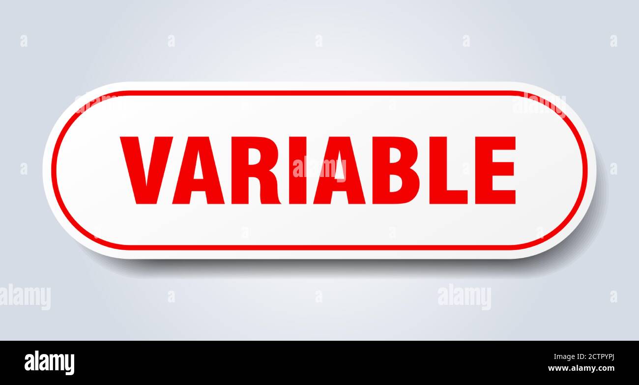 variable sign. rounded isolated sticker. white button Stock Vector ...
