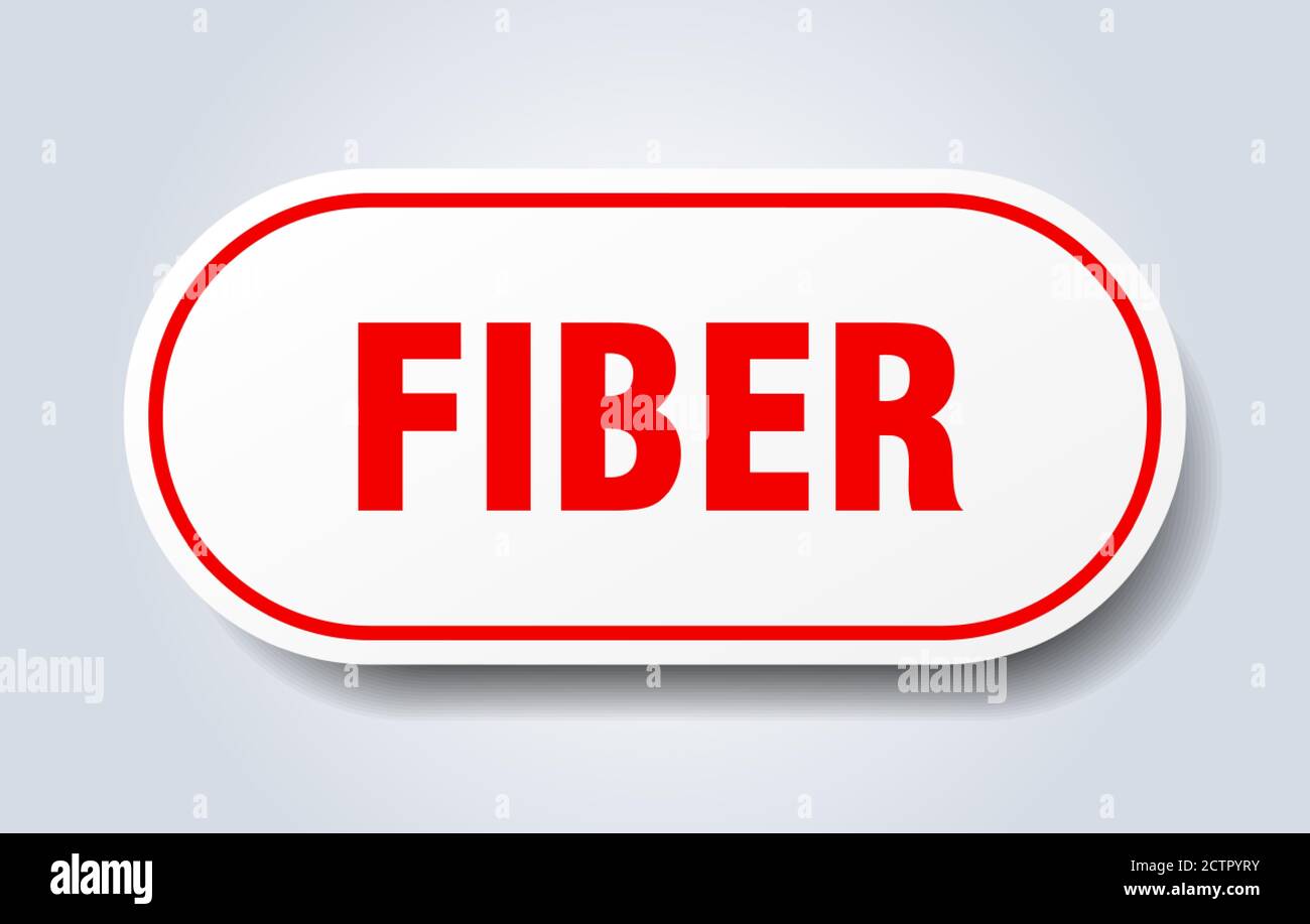 fiber sign. rounded isolated sticker. white button Stock Vector Image ...