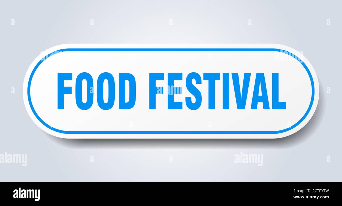 food festival sign. rounded isolated sticker. white button Stock Vector ...