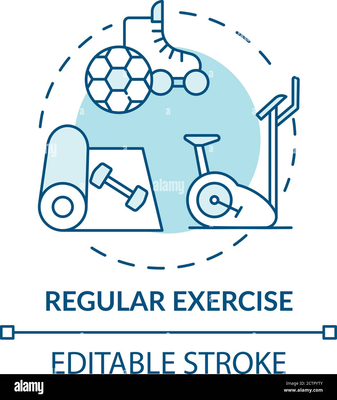 Regular exercise turquoise concept icon Stock Vector Image & Art - Alamy