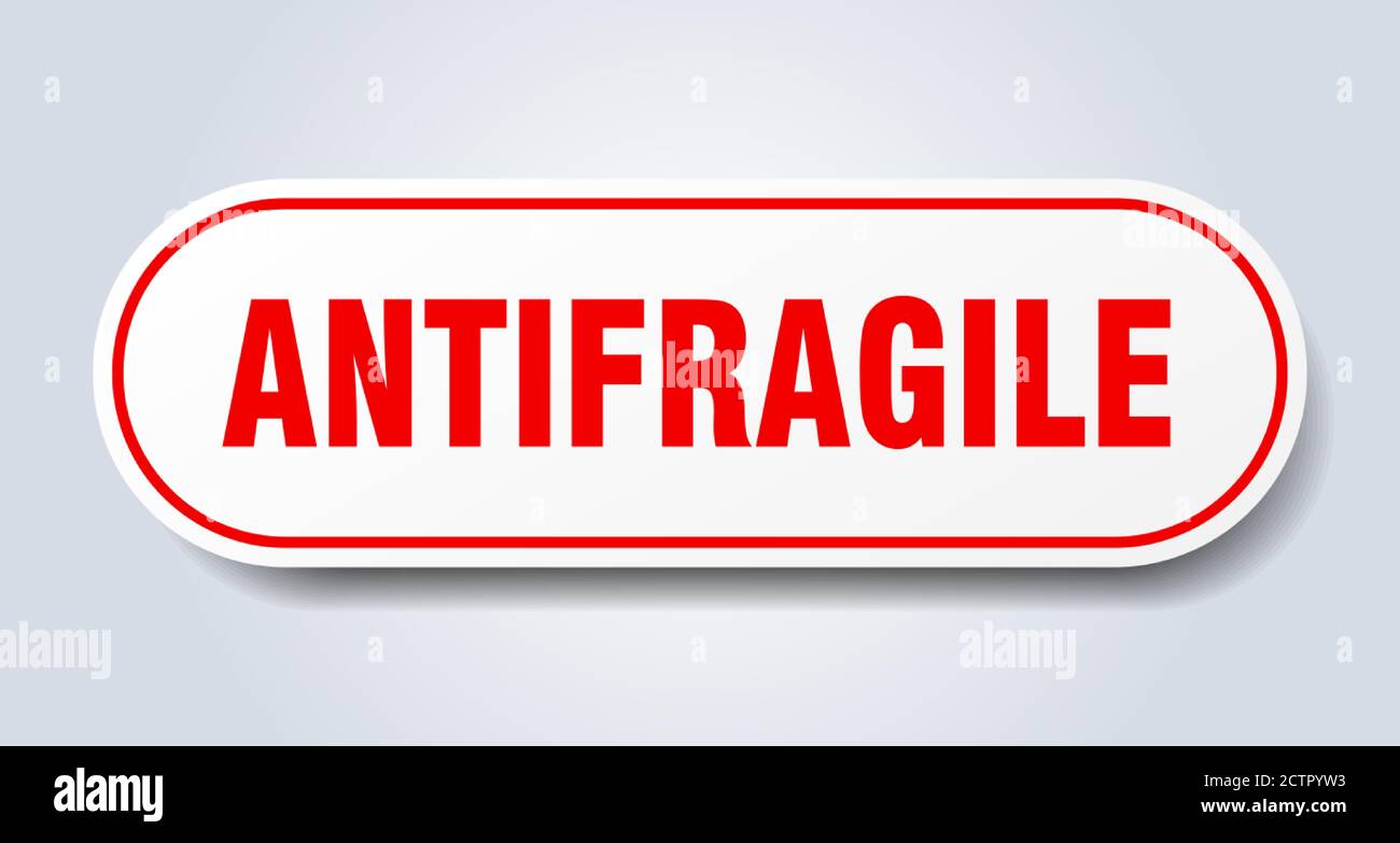 antifragile sign. rounded isolated sticker. white button Stock Vector ...