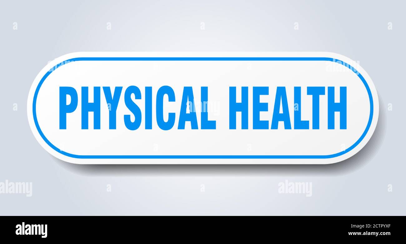 physical health sign. rounded isolated sticker. white button Stock ...