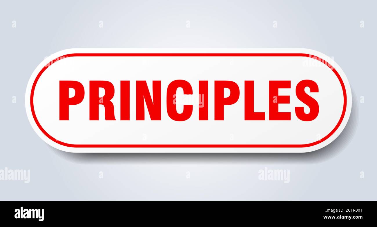 principles sign. rounded isolated sticker. white button Stock Vector ...