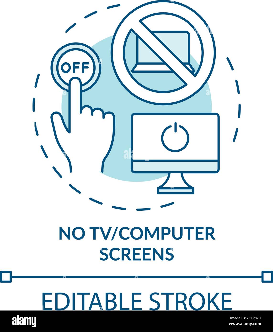 No TV and computer screen turquoise concept icon Stock Vector Image ...