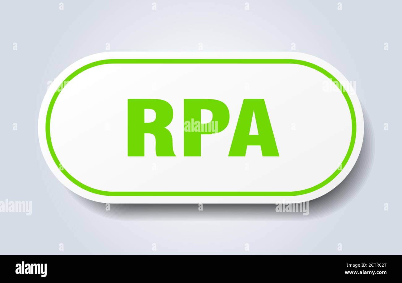 rpa sign. rounded isolated sticker. white button Stock Vector Image ...