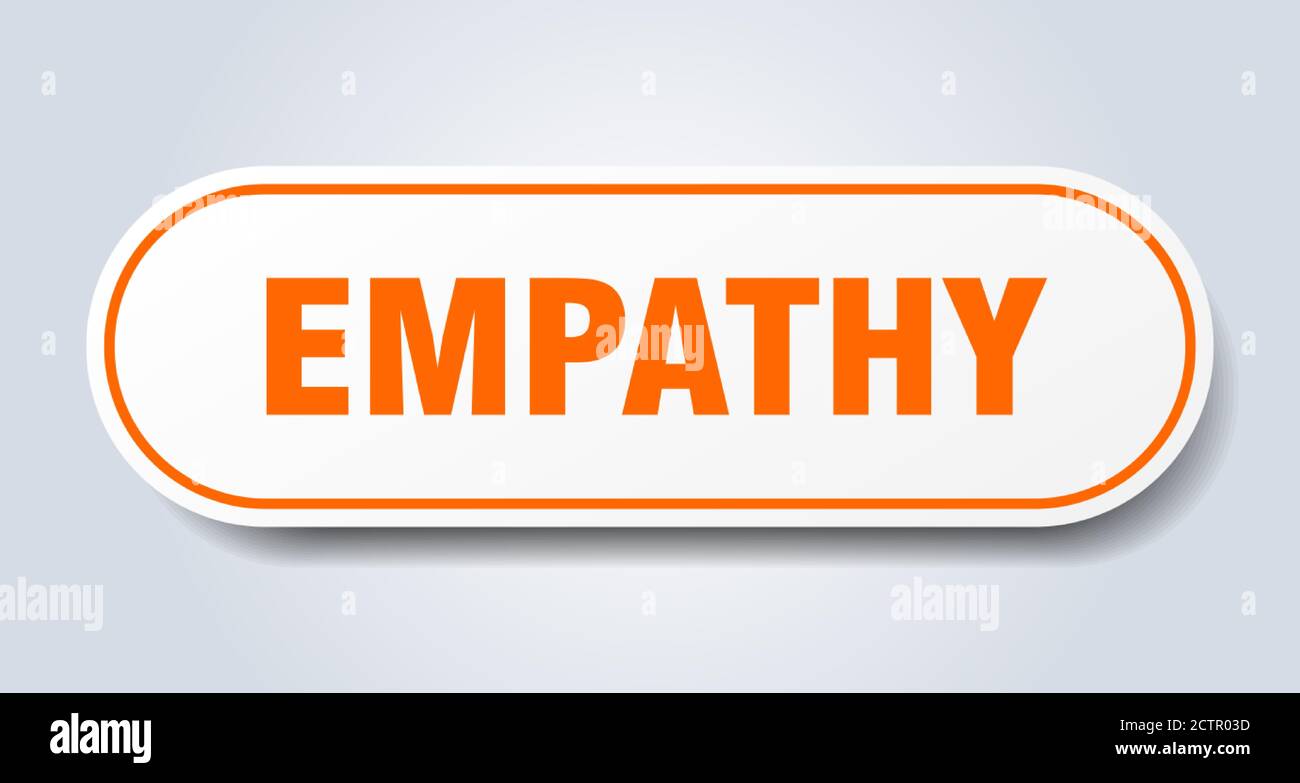 empathy sign. rounded isolated sticker. white button Stock Vector Image ...