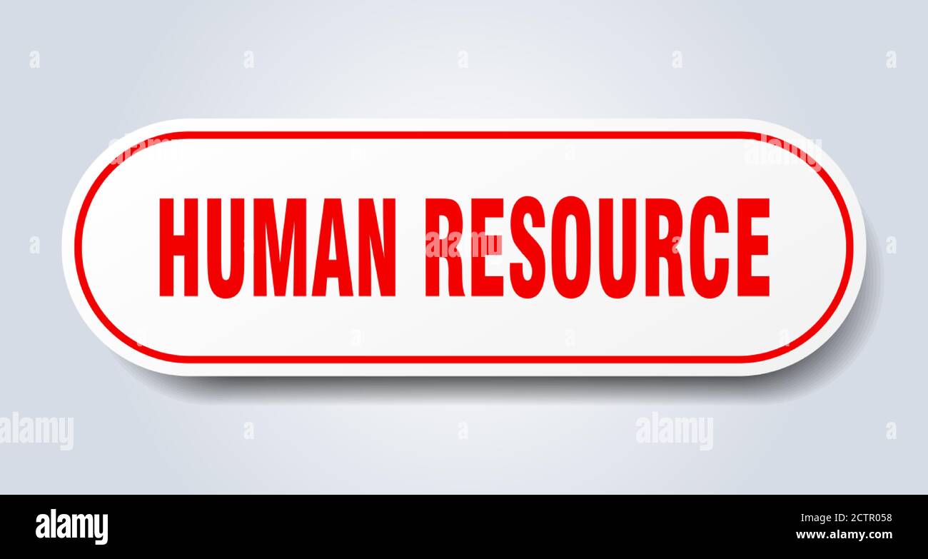 human resource sign. rounded isolated sticker. white button Stock ...