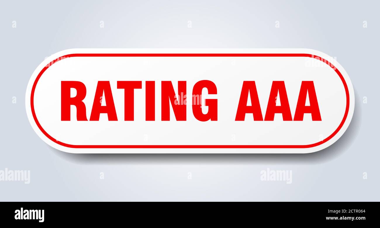 rating aaa sign. rounded isolated sticker. white button Stock Vector Image & Art - Alamy