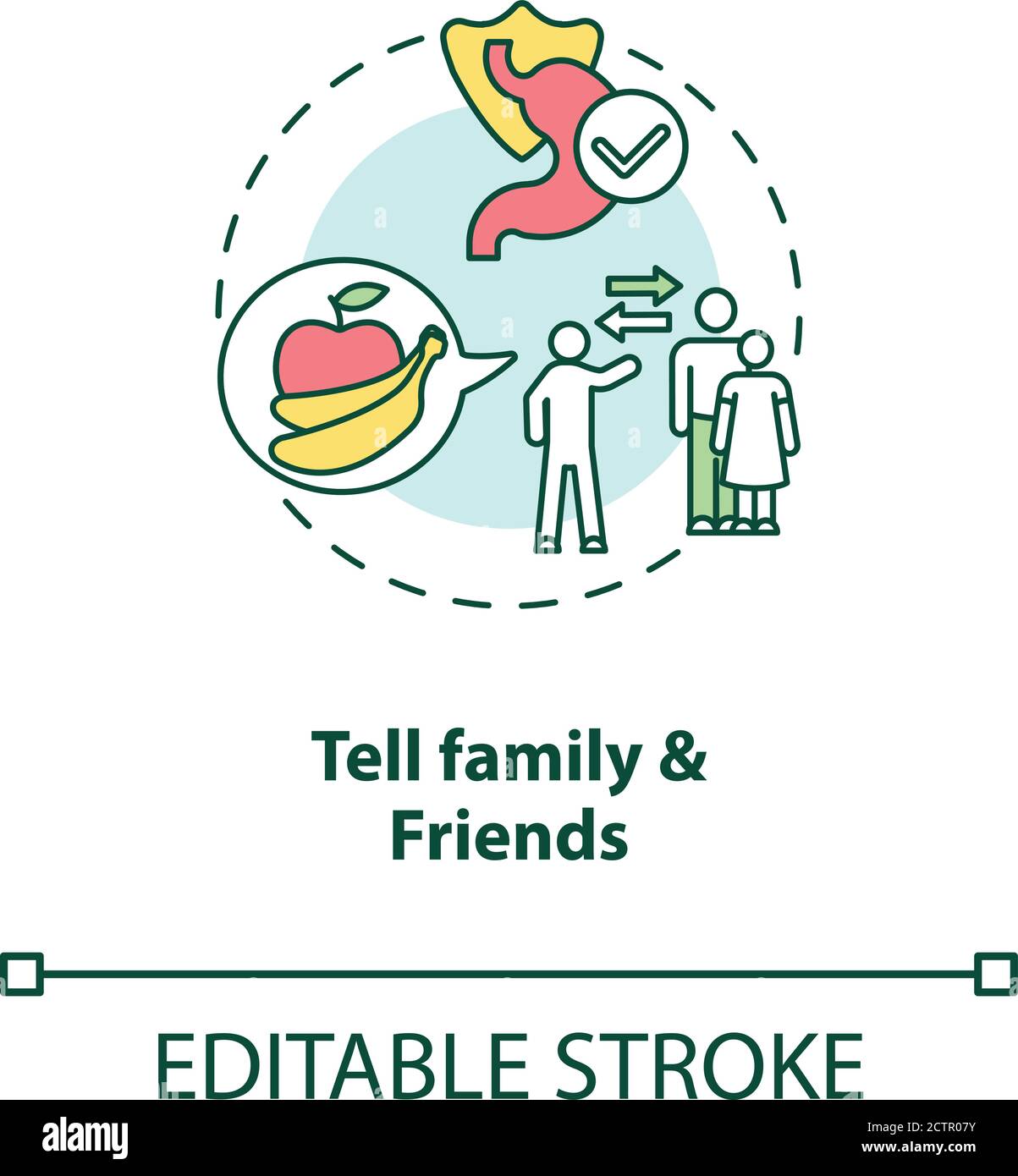 Tell family and friends concept icon Stock Vector Image & Art - Alamy