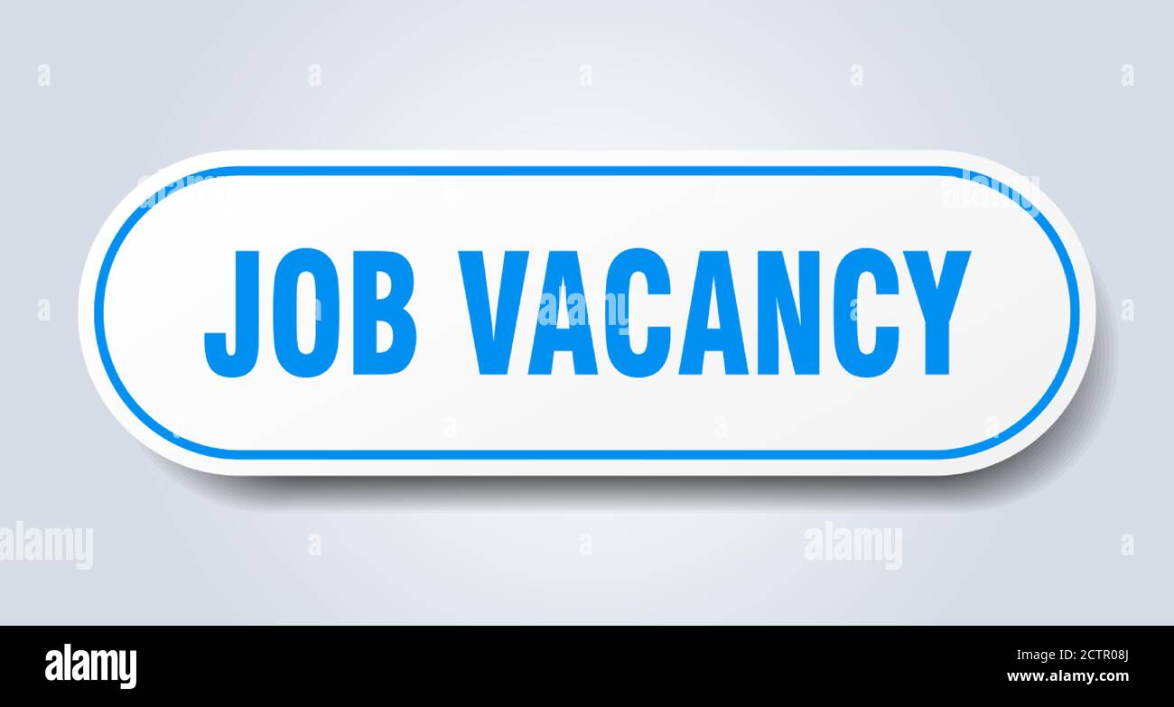 job vacancy sign. rounded isolated sticker. white button Stock Vector ...