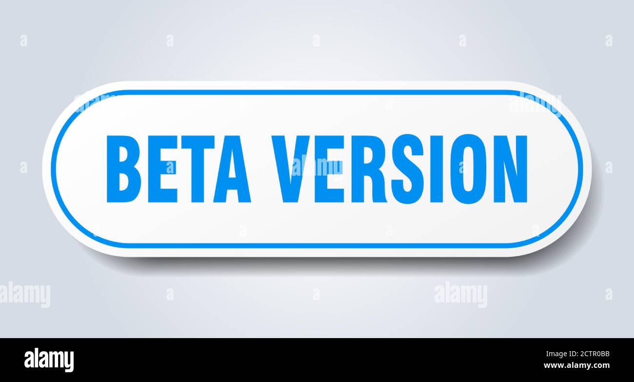 beta version sign. rounded isolated sticker. white button Stock Vector ...