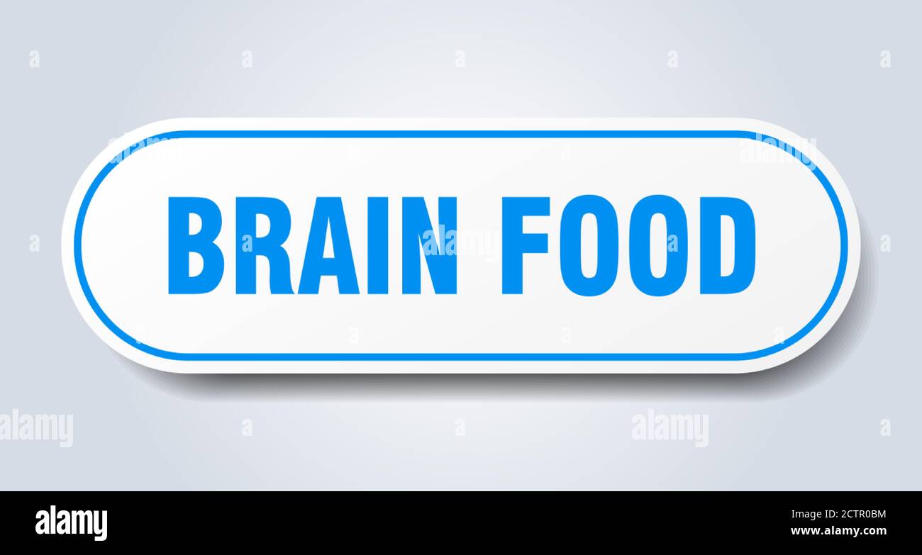 brain food sign. rounded isolated sticker. white button Stock Vector ...