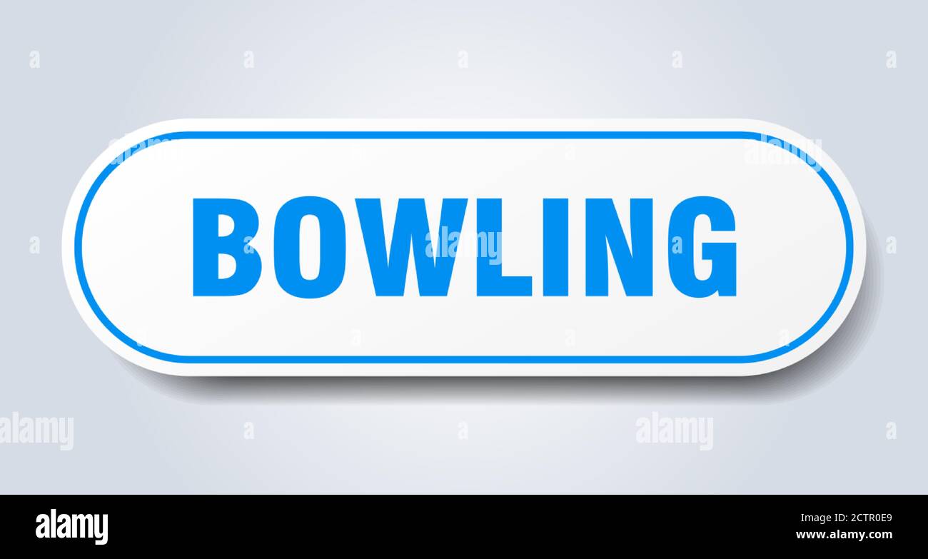 bowling sign. rounded isolated sticker. white button Stock Vector Image ...