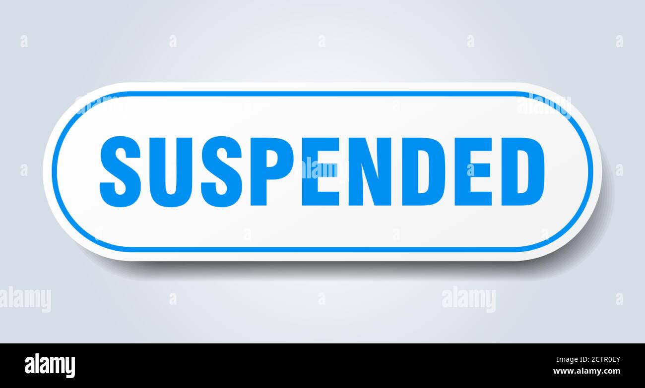 suspended sign. rounded isolated sticker. white button Stock Vector ...