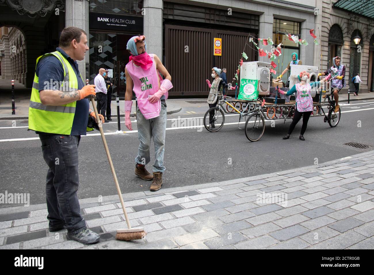 Extinction Rebellion ‘Dirty Scrubbers’ old fashioned washer women in ...