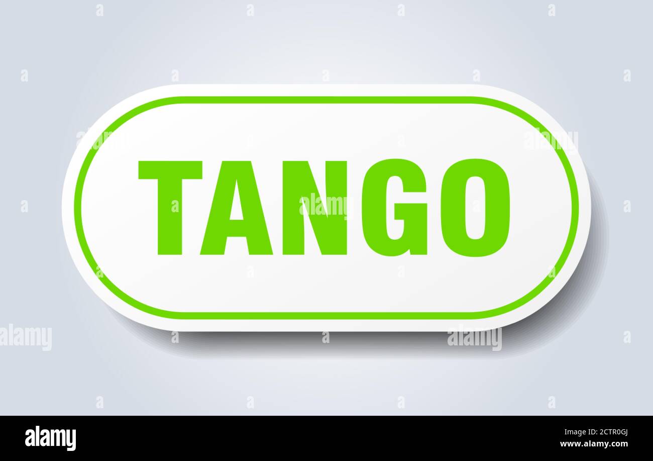 tango sign. rounded isolated sticker. white button Stock Vector Image ...