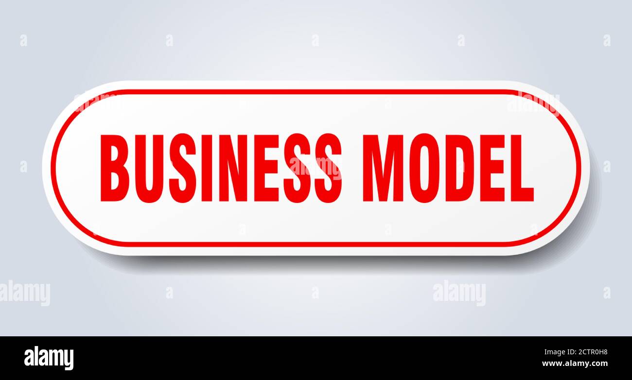business model sign. rounded isolated sticker. white button Stock ...