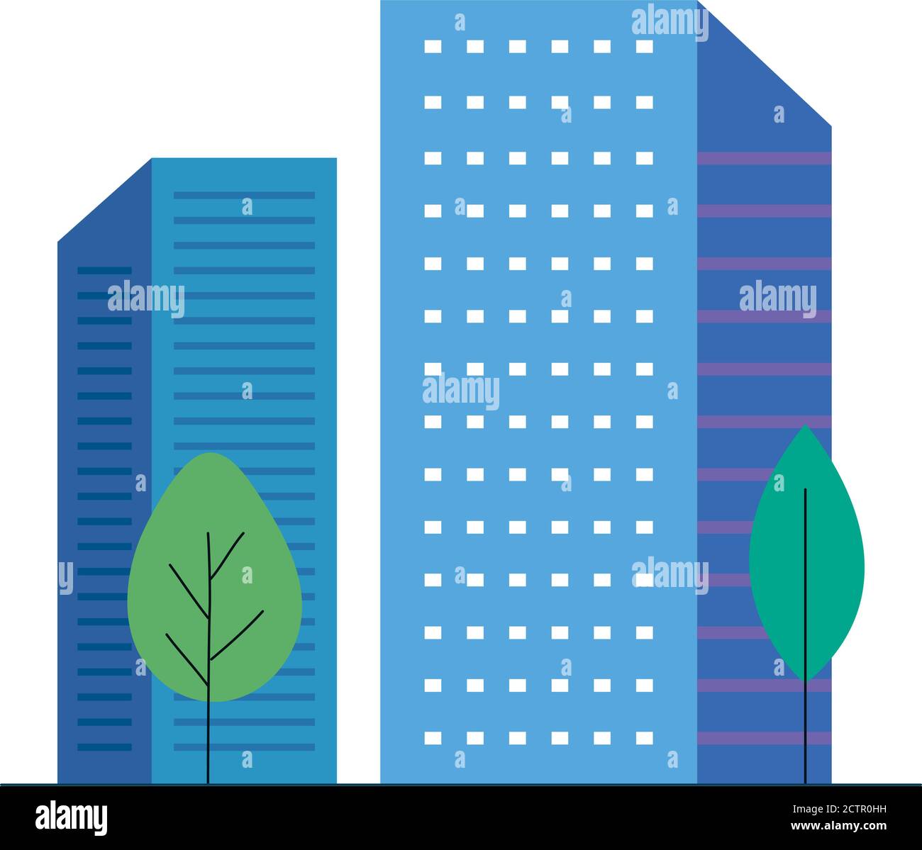 city buildings with trees vector design Stock Vector Image & Art - Alamy