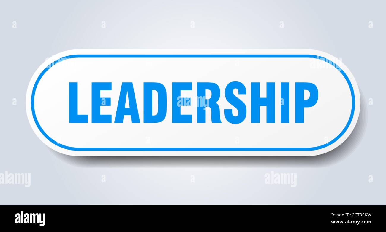 leadership sign. rounded isolated sticker. white button Stock Vector ...