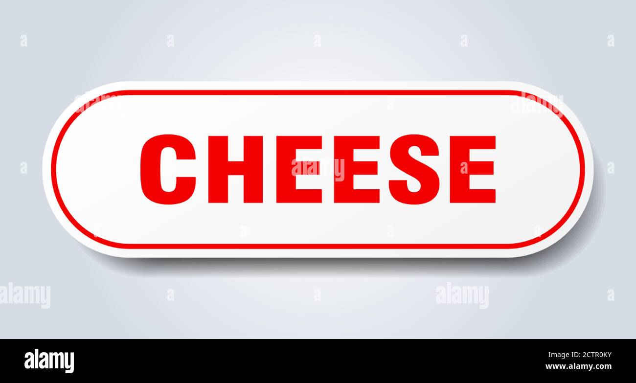 cheese sign. rounded isolated sticker. white button Stock Vector Image ...