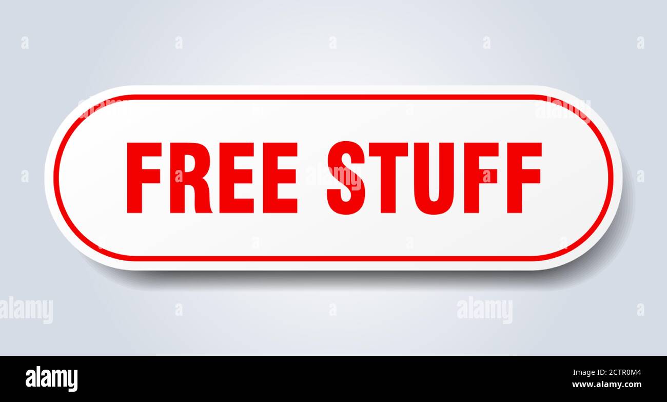 free stuff sign. rounded isolated sticker. white button Stock Vector ...