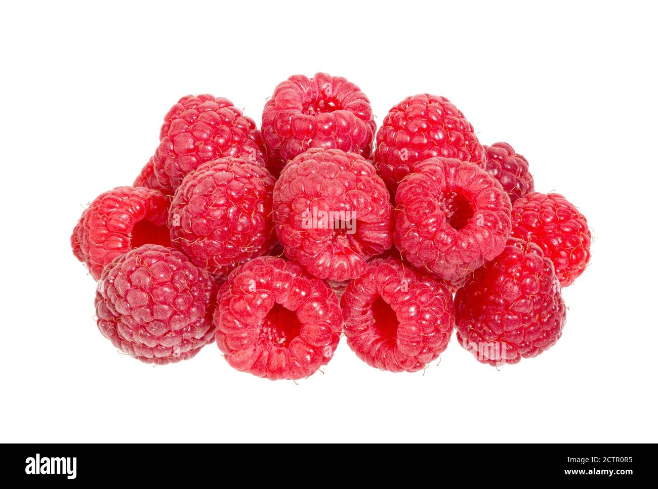 Pile fresh ripe raspberries Cut Out Stock Images & Pictures - Alamy
