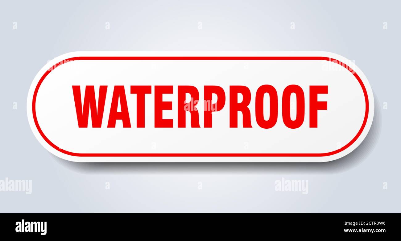 waterproof sign. rounded isolated sticker. white button Stock Vector ...