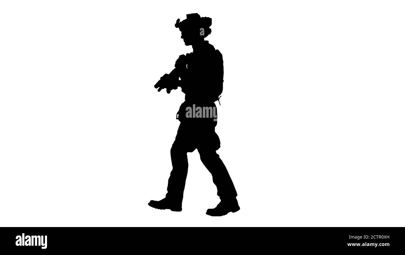 Man in camouflage army uniform Black and White Stock Photos & Images ...