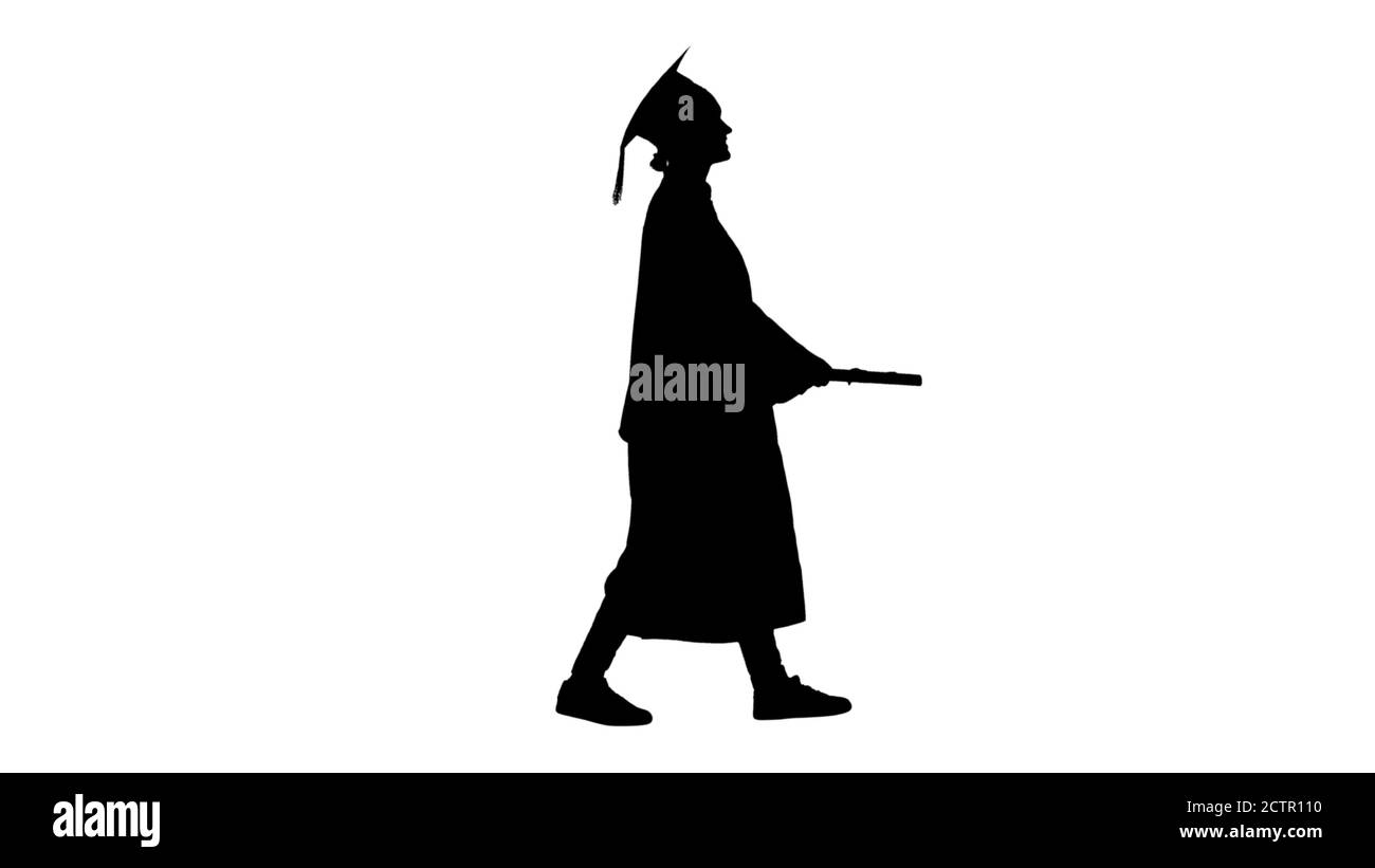 Graduate Walking Silhouette