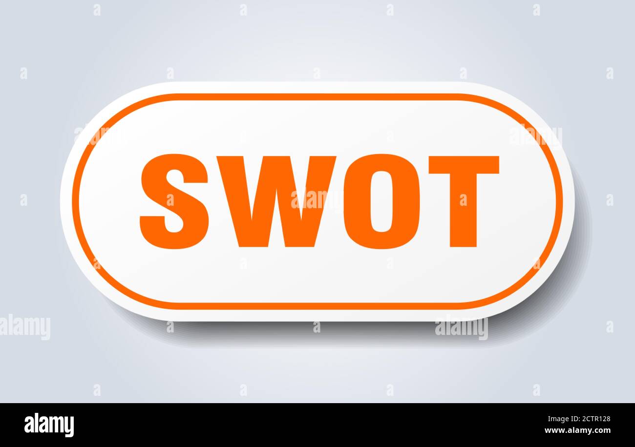 swot sign. rounded isolated sticker. white button Stock Vector Image ...