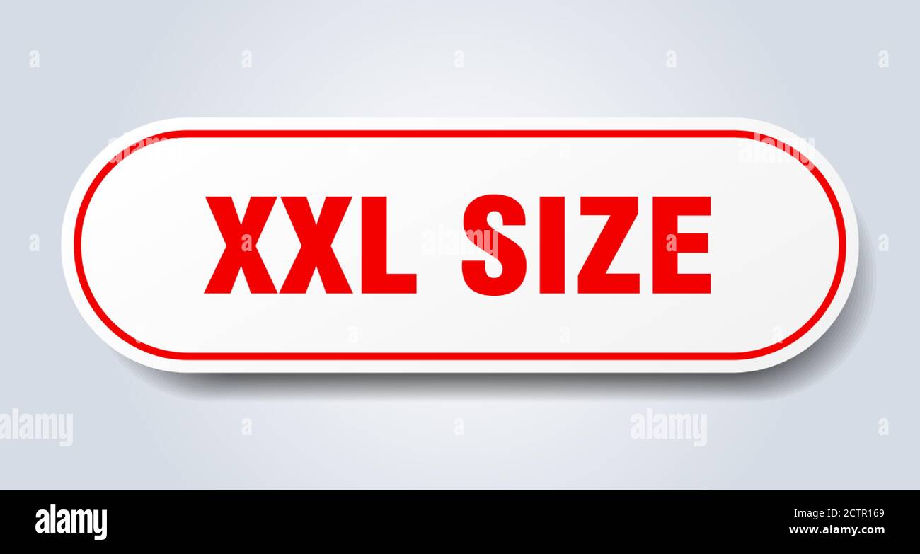 xxl size sign. rounded isolated sticker. white button Stock Vector Image & Art - Alamy