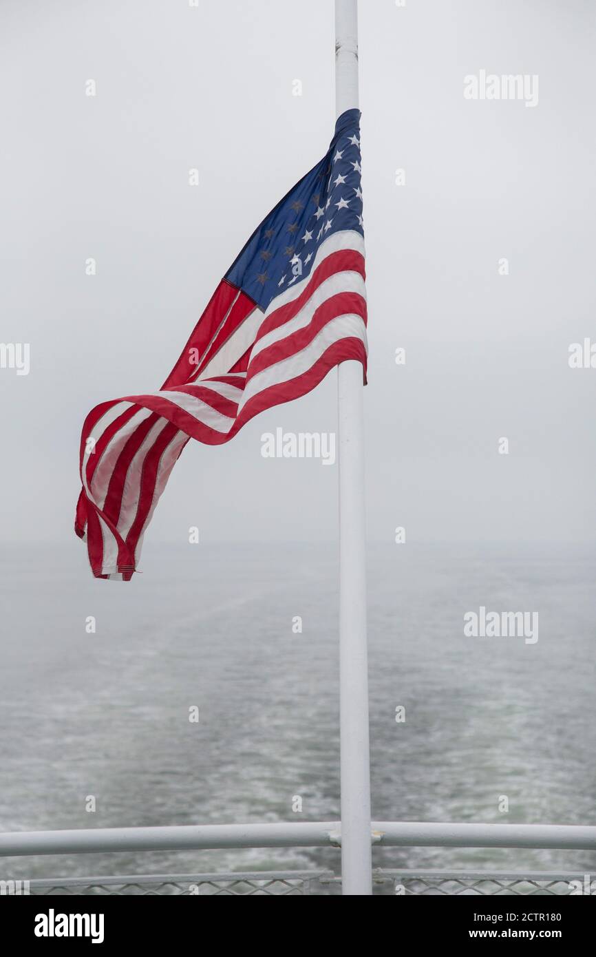 American flag wake boat hi-res stock photography and images - Alamy