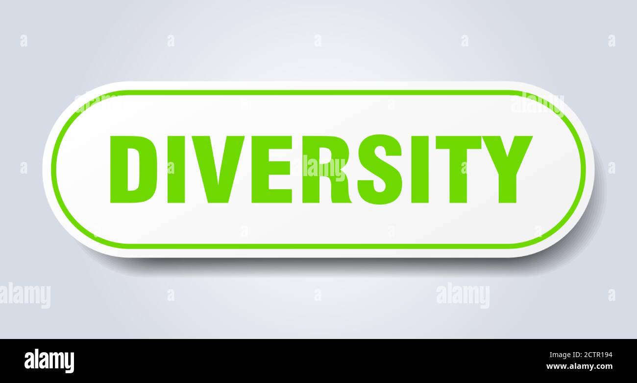diversity sign. rounded isolated sticker. white button Stock Vector ...