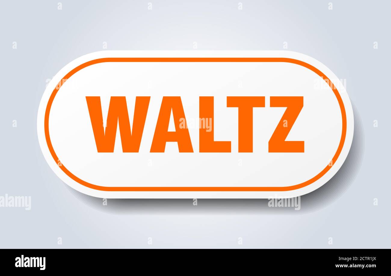 waltz sign. rounded isolated sticker. white button Stock Vector Image ...