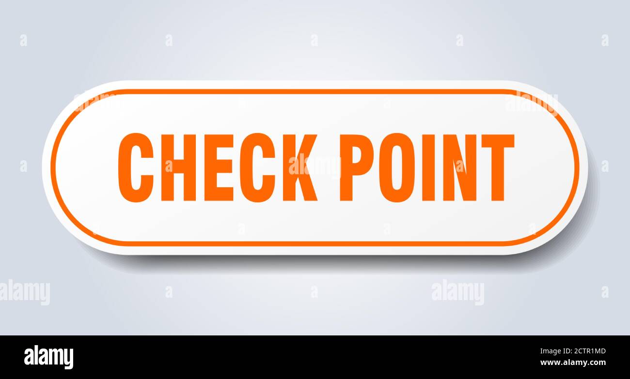 check point sign. rounded isolated sticker. white button Stock Vector ...