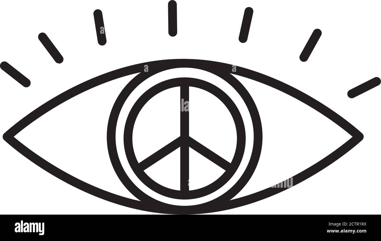 peace symbol in eye line style icon vector illustration design Stock ...