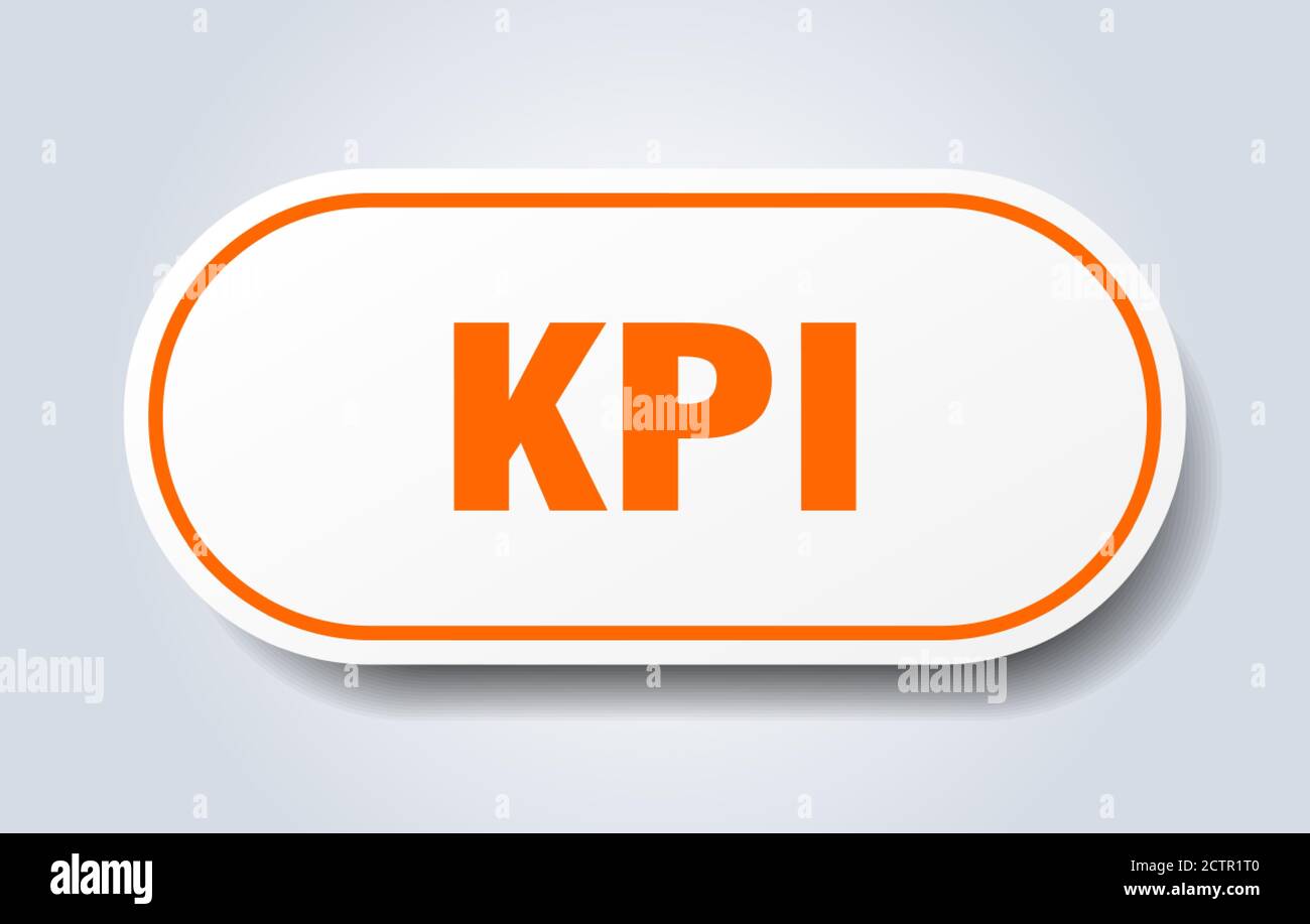 kpi sign. rounded isolated sticker. white button Stock Vector Image ...