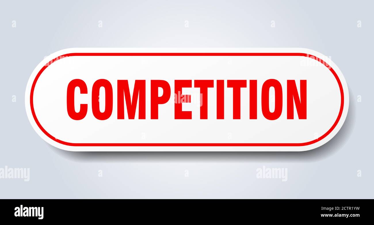 competition sign. rounded isolated sticker. white button Stock Vector ...