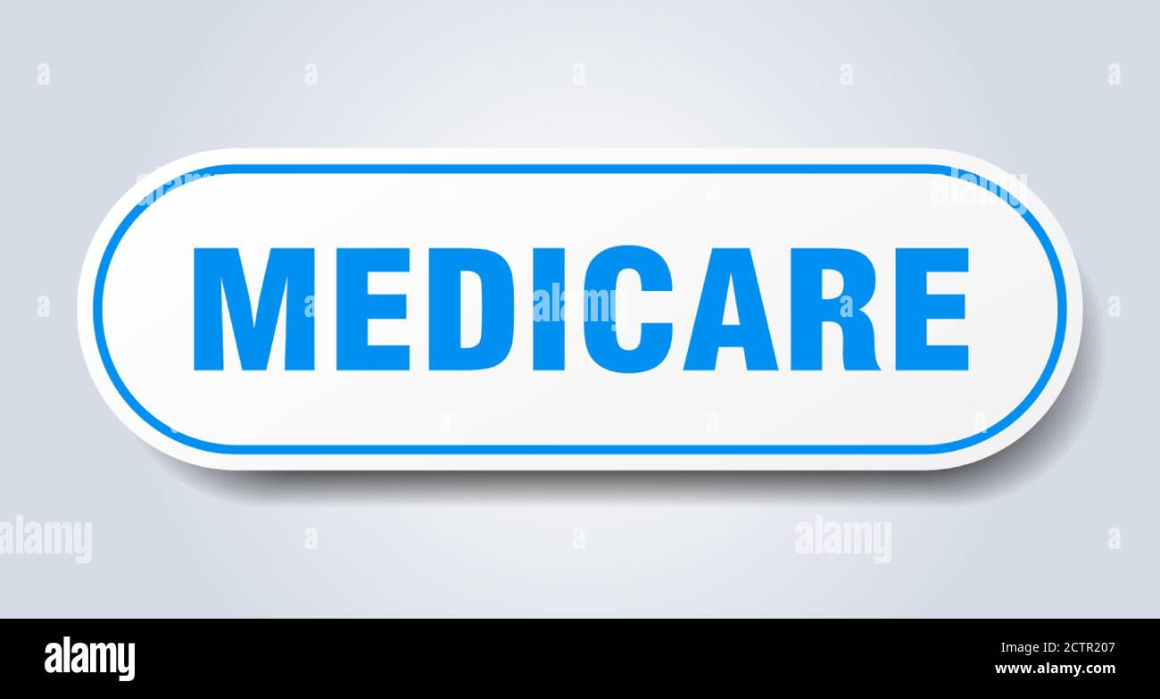 medicare sign. rounded isolated sticker. white button Stock Vector ...