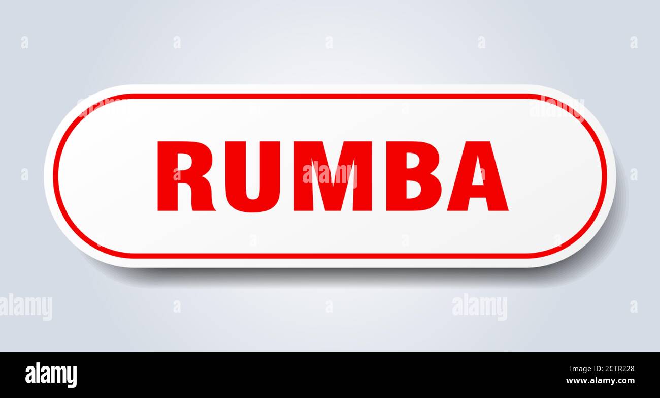 rumba sign. rounded isolated sticker. white button Stock Vector Image ...